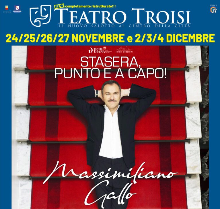 Massimiliano Gallo al Teatro Troisi con 'Stasera punto e a capo' Massimiliano Gallo al Teatro Troisi con 'Stasera punto e a capo'